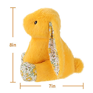 Apricot Lamb Toys Plush Yellow Bunny Rabbit Stuffed Animal with Fluffy Soft Flower Ears 8 Inches