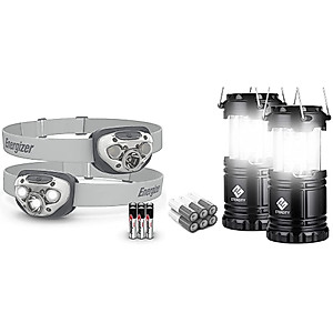 Energizer LED Headlamp PRO (2-Pack) and Etekcity Camping Lantern (2 Pack) Bundle