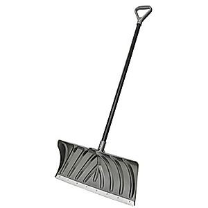 Suncast SUNCAST-SP2450 24" Ergonomic Snow Shovel Pusher with Wear Strip, Gray