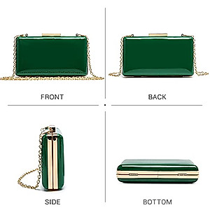 Dasein Women Evening Purses Clutch Bags Formal Party Clutches Wedding Purses Cocktail Prom Handbags (Patent Leather Green)