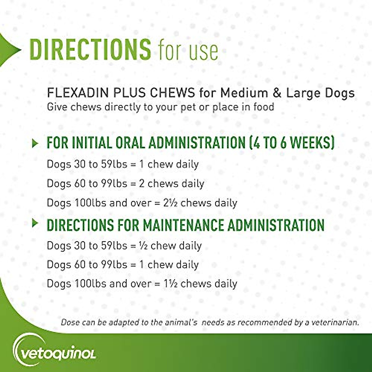 Vetoquinol Flexadin Plus Hip and Joint Supplement for Dogs, Glucosamine and Chondroitin for Dogs, Contains MSM and Chondroitin for Joint Support for Medium to Large Dogs Over 30lbs, 90ct