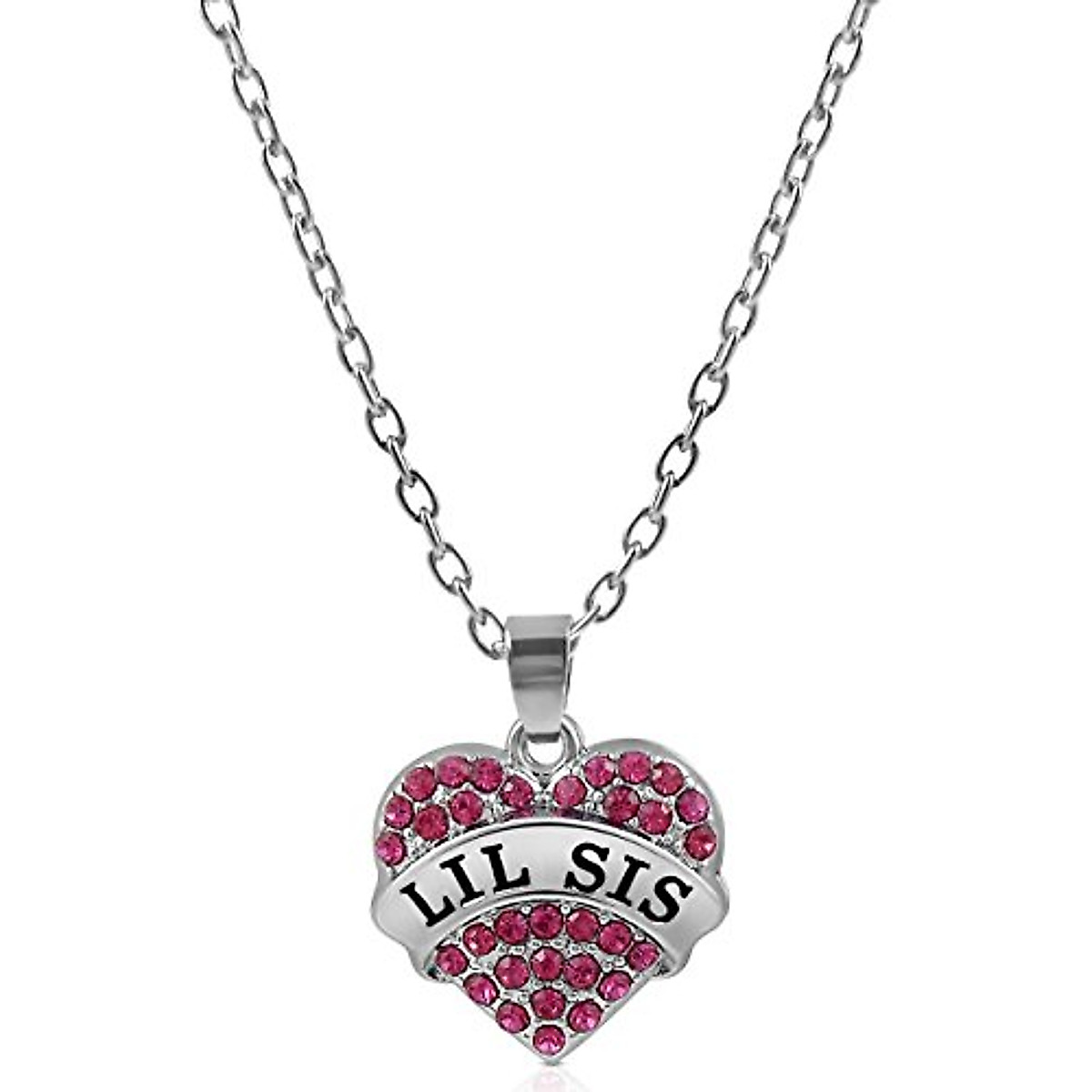 Cute Gifts for Girls, Teens, Tweens, Nieces, Granddaughters, Stocking Stuffer Ideas, Big Sis & Lil Sis Valentine Heart Necklace Set, 2 Sister Necklaces for Teens & Girls, Big & Little Sisters Jewelry Gifts for Twin Girls, Christmas Jewelry Presents (Dark
