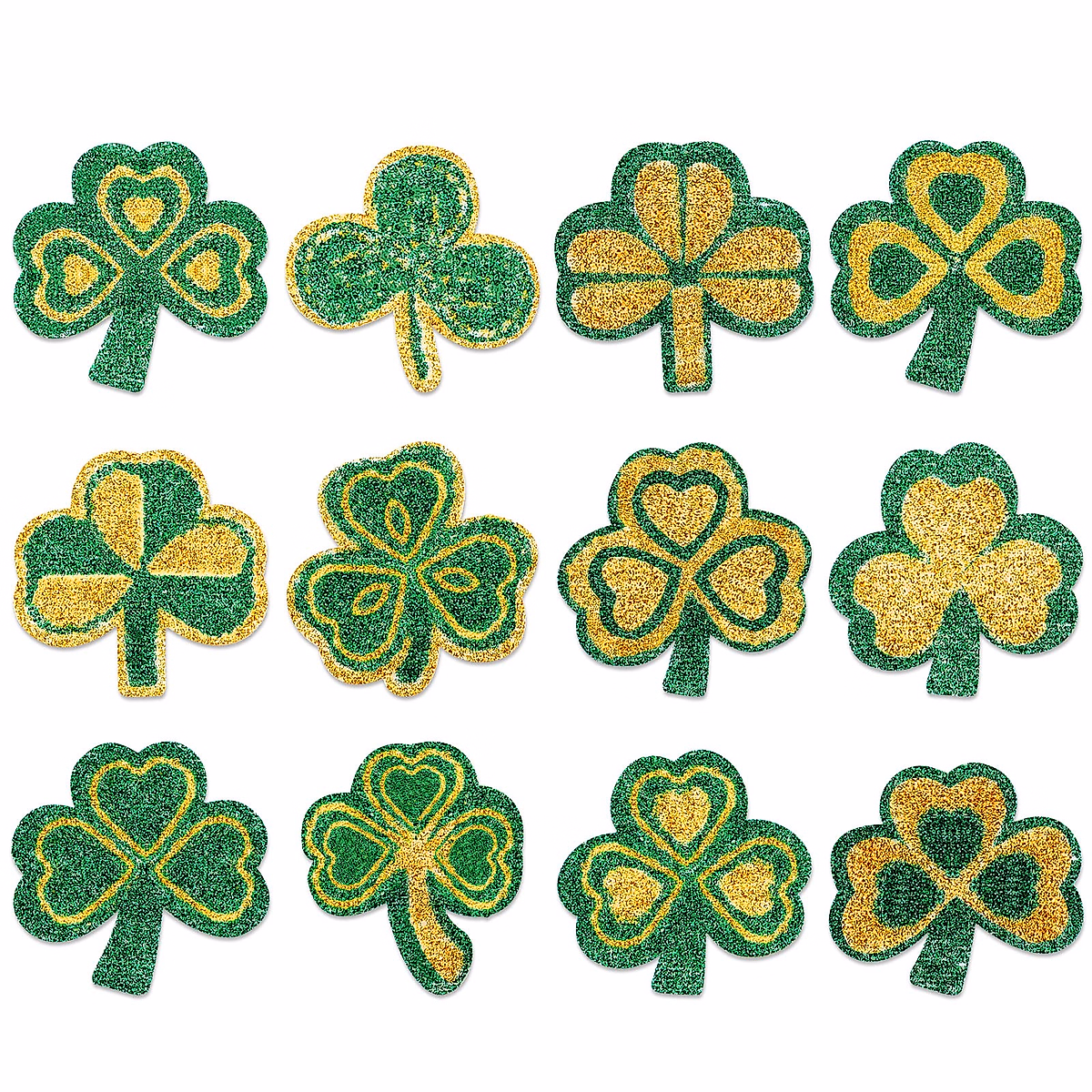 120 Pcs St. Patrick's Day Face Tattoos Shamrock Glitter Face Stickers Clover Temporary Tattoo Kids Body Stickers Three Leaf Shamrock Lucky for St. Patrick's Day Irish Party Costume Accessory