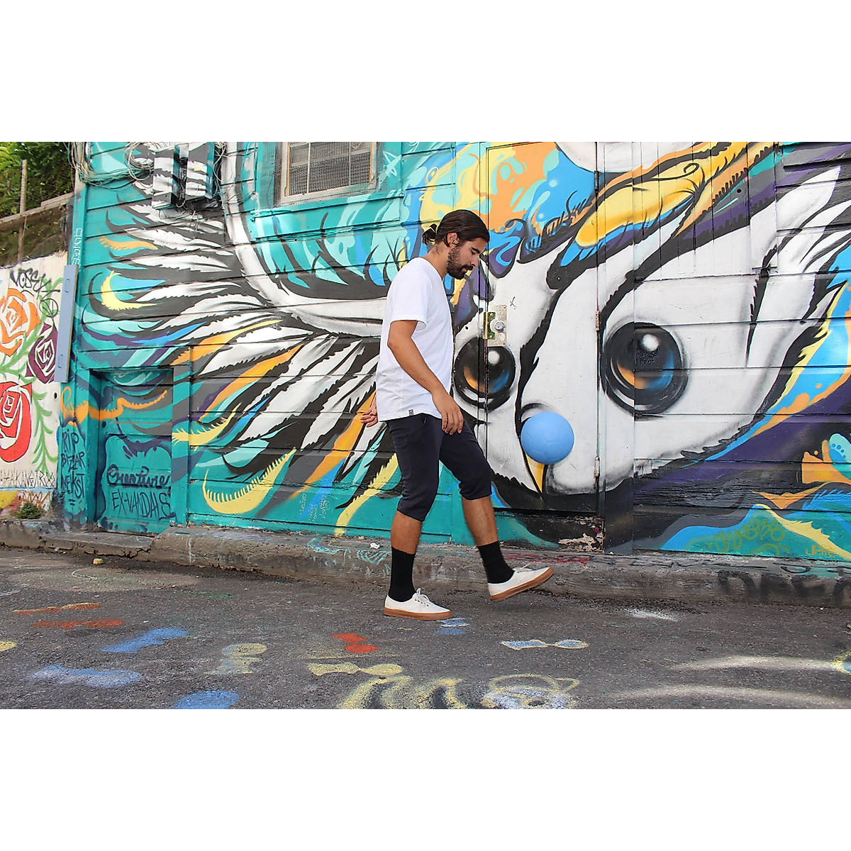 One World Play Project Soccer Ball - Unpoppable, Unbreakable, Non-Deflating, Non-Toxic Futbol - Blue, Size 5