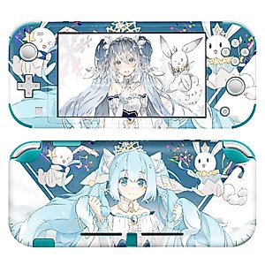 DLseego Switch Lite Skin Pretty Pattern Full Wrap Skin Protective Film Sticker Design for Switch Lite- Blue Girl