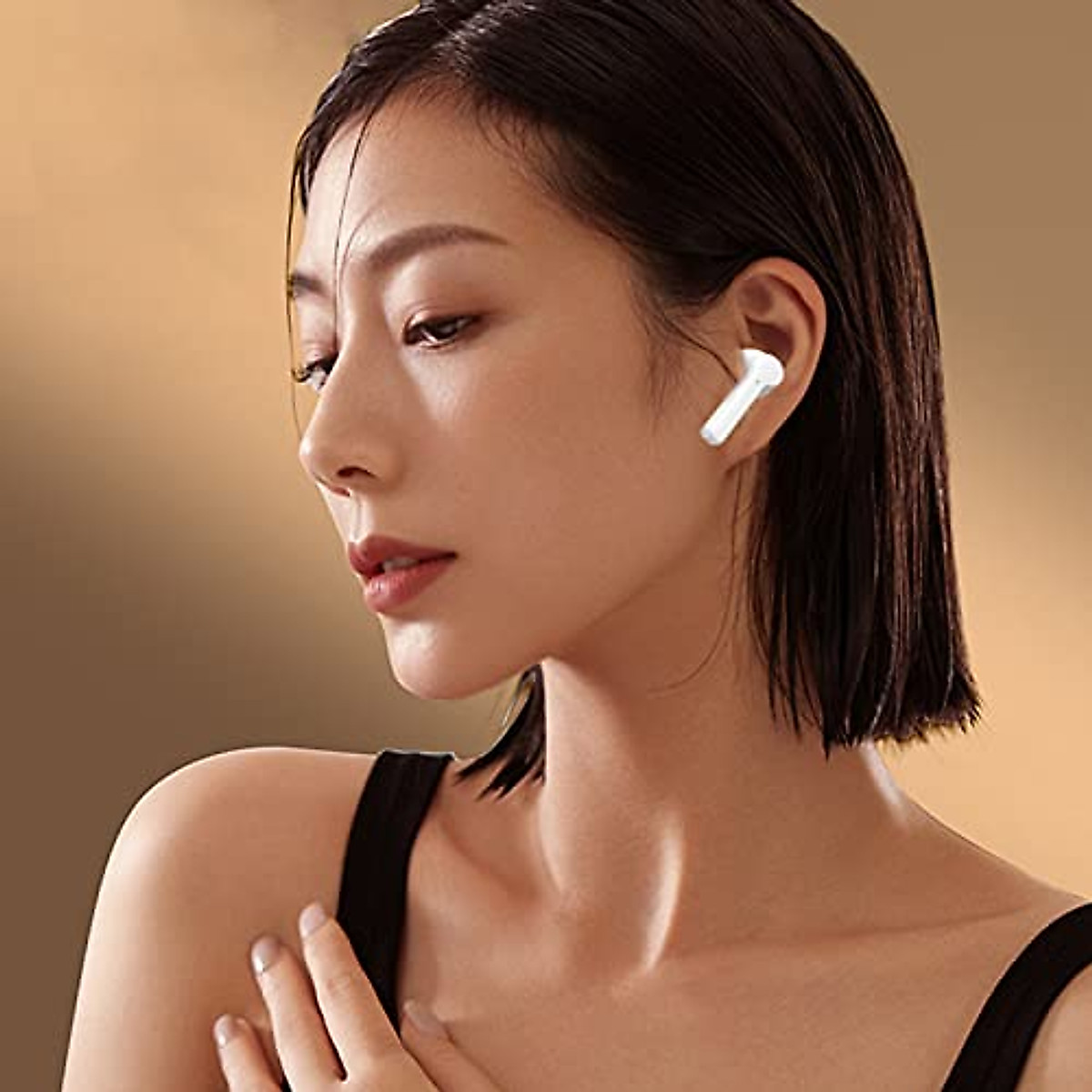 Wireless Bluetooth Earbuds with Charging Case, Stereo Headphones with Deep Bass Low Power Noise Reduction, Built in Mic Headset for Sport/Work