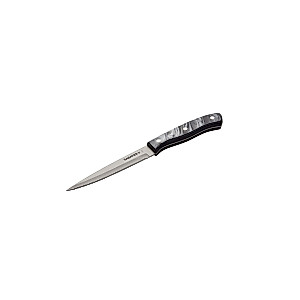 Sabatier Triple Riveted Serrated Utility Knife, 5-Inch, High-Carbon Stainless Steel, Razor-Sharp Kitchen Knife to Cut Fruit, Vegetables and more, Black