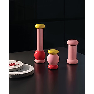 Alessi MP0210 Salt, Pepper and Spice Grinder in Beech-Wood, Pink 100 Values Collection