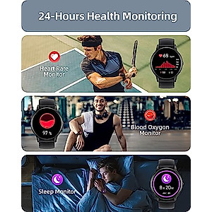 Parsonver Smart Watch for Men Women(Answer/Make Calls), HD Screen Fitness Tracker IP68 Waterproof 100+ Sports Modes Heart Rate Sleep Monitor, Pedometer, Smartwatch for Android Phones/iPhone Compatible