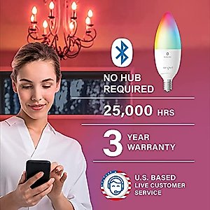 Sengled Alexa Light Bulb, Candelabra Light Bulbs Color Changing, Candelabra LED Light Bulbs 450 LM 45W Equivalent RGBW, E12 LED Bulb, Smart Bulbs That Work with Alexa Only, No Hub Request, 2 Pack