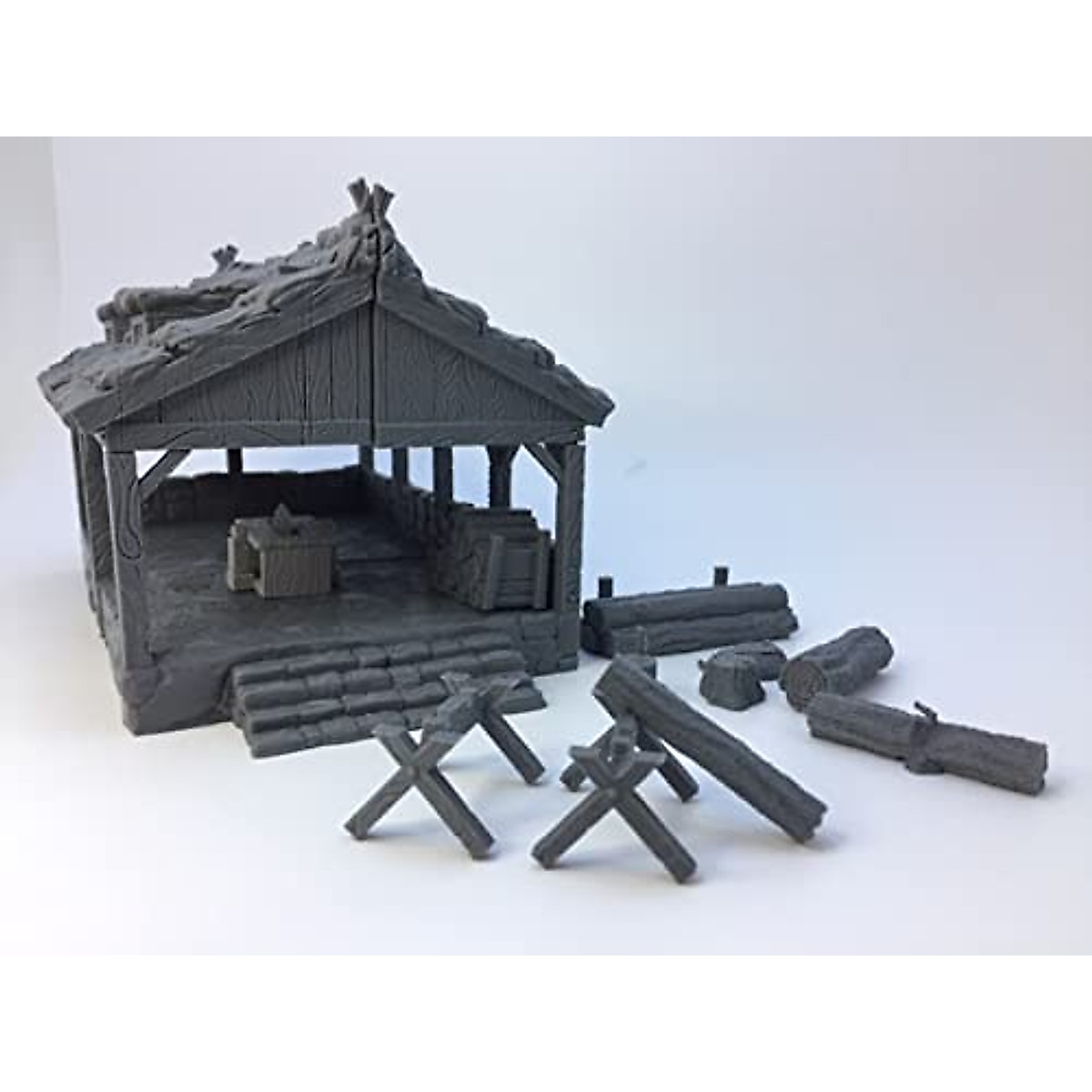 HERO Creations Lumber Mill RPG - Dungeons and Dragons - DND - Pathfinder - Diorama - Figurine Miniature (Gray/Unpainted)