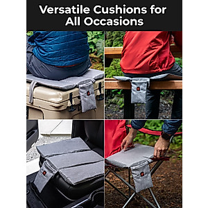 ORORO Heated Seat Cushion with Battery Pack, Foldable USB Heated Seat Cover Pads for Office Chair, Stadium, Camping (Black)