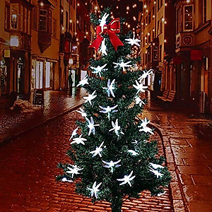 CIAOYE Dragonfly Solar String Lights, 30 LED 21ft 8 Modes Solar Powered Outdoor Waterproof Fairy Lighting for Christmas Trees Garden Patio Fence Wedding Party Decor, White