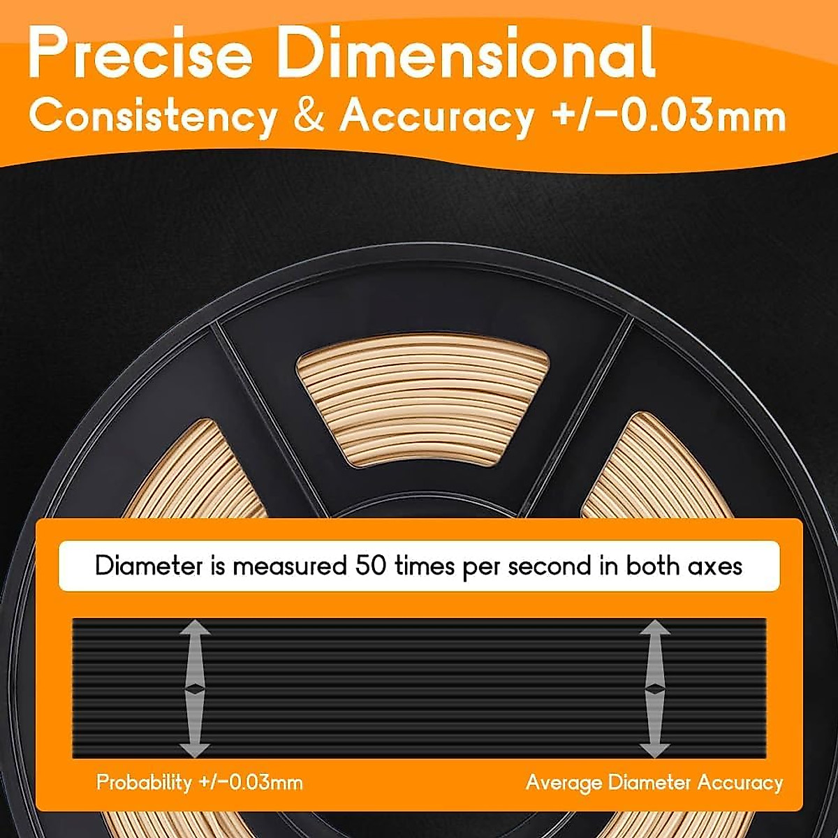 Wellshow/SunTop Wood PLA 3D Printer Filament 1.75mm, After-Sales Service, PLA Woodlike Filament, 15% Wood Powder Added, 1kg(2.2lbs) Spool