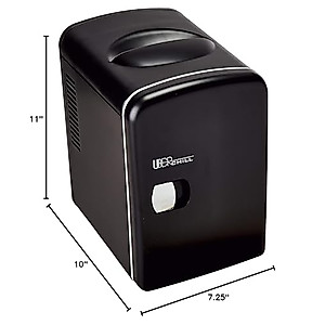 Uber Appliance UB-CH1-MB, Skin Care, Beauty, Makeup, Cosmetics Storage | Skincare Bedroom | Portable Mini Fridge Cooler and Warmer, 4L, blackout matte black