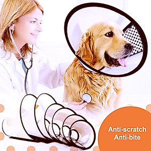 Adjustable Dog Elizabeth Pet Protective Cone Collar Latest Upgrade with Soft Edge Dog Neck Cone Recovery Cone Collar for Anti-Bite Lick, Surgery, or Wound Healing (Medium 14.2"- 16.5")