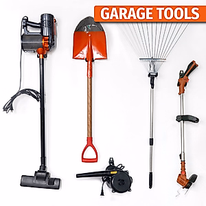 HUHOLE Garage Hooks Heavy Duty 4PC, Garage Wall Hooks, Wall Mount Garage Hanging Hooks for Bike, Ladder, Bulky Items