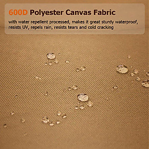 NEXCOVER Square Fire Pit Cover - Waterproof 600D Heavy Duty Fabric with PVC Coating, Fits Square Outdoor Fire Pit or Table 44”L x 44"W, Fade & Weather Resistant Cover, Brown.