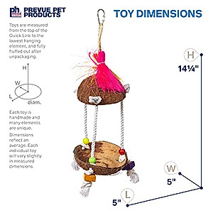 Prevue Pet Products Forage & Engage Tropical Teasers Tiki Hut Bird Toy 62188