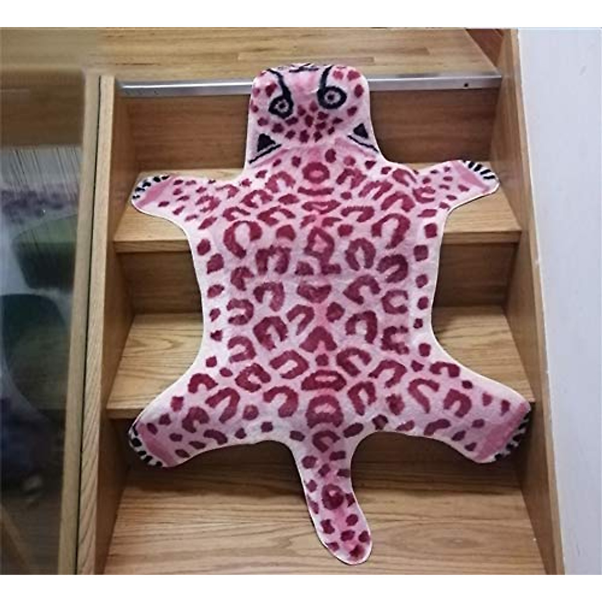 Pink Leopard Print Area Rug Faux Cowhide Cheetah Fur Skin Carpet Non-Slip Animal Printed Area Rug Throw Rugs Floor Carpet for Door Mat Bedrooms Room Decor (3.3x2.95Ft, Pink Leopard)