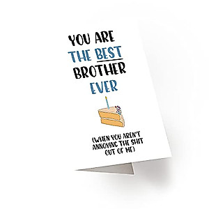 The Stuck Shop Birthday Card For Brother, Funny Birthday Card Brother, Best Brother Ever