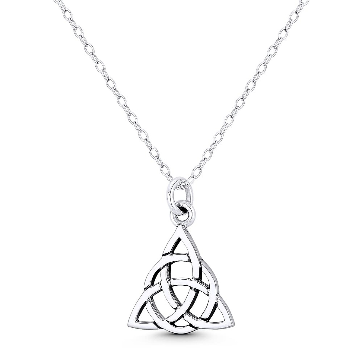 Alfred & Vincent Trinity-Knot/Triquetra Celtic Charm 20x14mm (0.8x0.6in) Pendant in Oxidized .925 Sterling Silver - No Chain Included