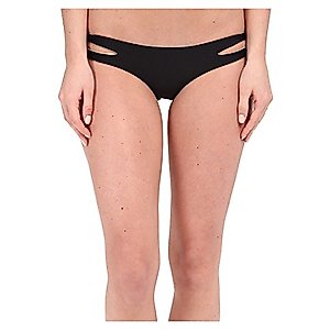 Luli Fama Women's Cosita Buena Reversible Zig Zag Open Side Bikini Bottom, Black, Large