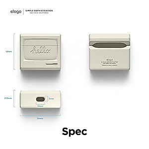 elago AW3 Case Compatible with AirPods 3rd Generation Case Cover 2021 - Classic Monitor Design, Shock-Absorbing Protection, Wireless Charging [US Patent Registered] - Classic White