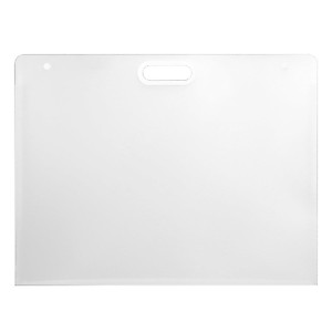 QWORK Plastic Art Portfolio with Handles, Thick Waterproof PP Material, Secure Snap Button Closure, Ideal for Artists, Designers, Photographers, 22.44 x 17.32 inch, 2 Pcs