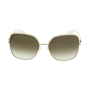 FERRAGAMO Women's Buckle Sunglasses, Ivory/Brown, 59