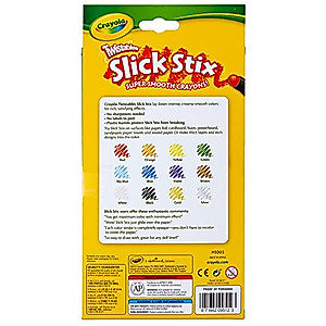 Crayola Twistables Slick Stix Crayons, 12 Count, Oil Pastel Alternative, Ages 3 & Up, Assorted