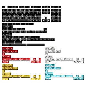 Akko Keycaps Set, WOB Building Blocks with MDA Profile Double-Shot Keycap, 282 Keys with 4 Different Groups of Novelty Keys for ISO-UK & ANSI Layout, Compatible with Major-Sizes Mechanical Keyboards