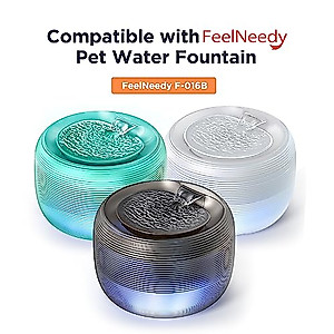 FEELNEEDY 12 Pack Cat Water Fountain Filter & 6 Pack Pump Sponges & 6 Pack Sound-Absorbing Sponges, Pet Water Fountain Filter for 84 fl oz/2.5L Cat Water Fountain (F-016B)