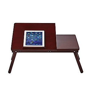 Amazon Basics Portable Lap Desk with Adjustable Lift Top for Laptops and Reading - Espresso Finish