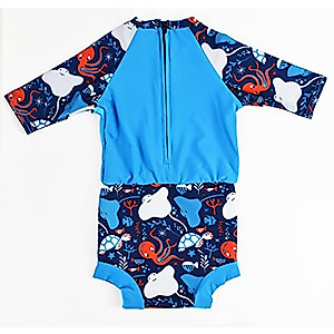 Splash About Happy Nappy Sunsuit with Swim Diaper Under The Sea 12-24 Months