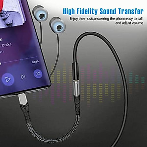 USB C to 3.5mm Headphone Adapter, Type C Headphone Jack Adapter, USB C to Aux Audio Adapter iPad Pro Adapter Compatible with Pixel 5/4/3/2 XL, Galaxy S21 S20 FE Ultra S20+ Plus Note 20 S10 S9 Plus