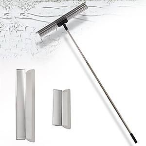 Futchoy Drywall Skimming Blade Set - 12", 22" & 32" Blades + 34.65-80.71"Extension Handle | Pro-Grade | Stainless Steel Construction | High-Impact End Caps