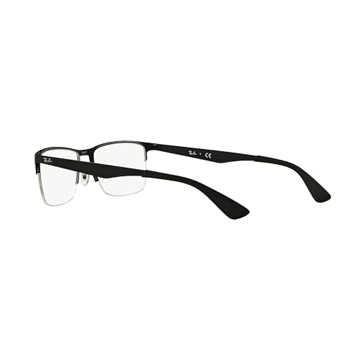 Ray-Ban RX6335 Rectangular Prescription Eyeglass Frames, Matte Black/Demo Lens, 56 mm