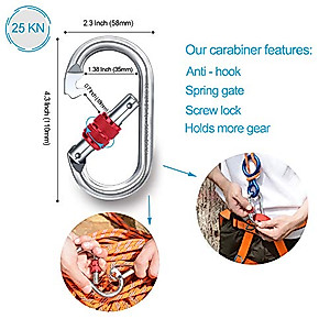 Climbing Rope, 32ft/65ft/98ft/165ft/230ft High Strength Outdoor Safety Static Rock Climbing Rope, Escape Rope, Rappelling Rope, Fire Rescue Parachute Rope (Orange 8mm, 32FT(10M))