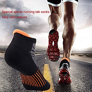 JOYNÉE Mens Ankle Low Cut Athletic Tab Socks for Men Sports Comfort Cushion Sock 6 Pack,Black,Sock Size 10-13