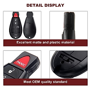 ANGLEWIDE Car Key Fob Keyless Entry Remote Replacement for Chrysler Town & Country for Dodge Charger Durango Grand Caravan Journey Ram 1500 (FCC M3N5WY783X-30 IYZ-CO1C-30) 3 Buttons 2pads