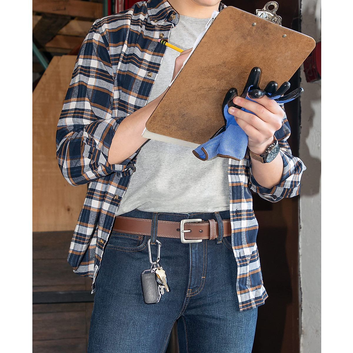 Timberland PRO Men's 38mm Boot Leather Belt, Brown, 42