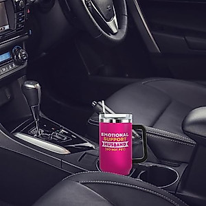 liabiliies Emotional Support Husband Do Not Pet Tumbler 40 oz Tumblers with Handle and Straw Insulated Tumblers Stainless Steel Tumbler Funny Gifts for Men