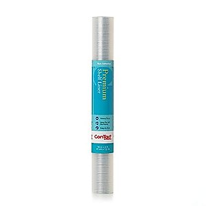 Con-Tact Brand Premium Plus Heavy Duty Non-Adhesive Shelf and Drawer Liner, 16" x 4', Ribbed Clear