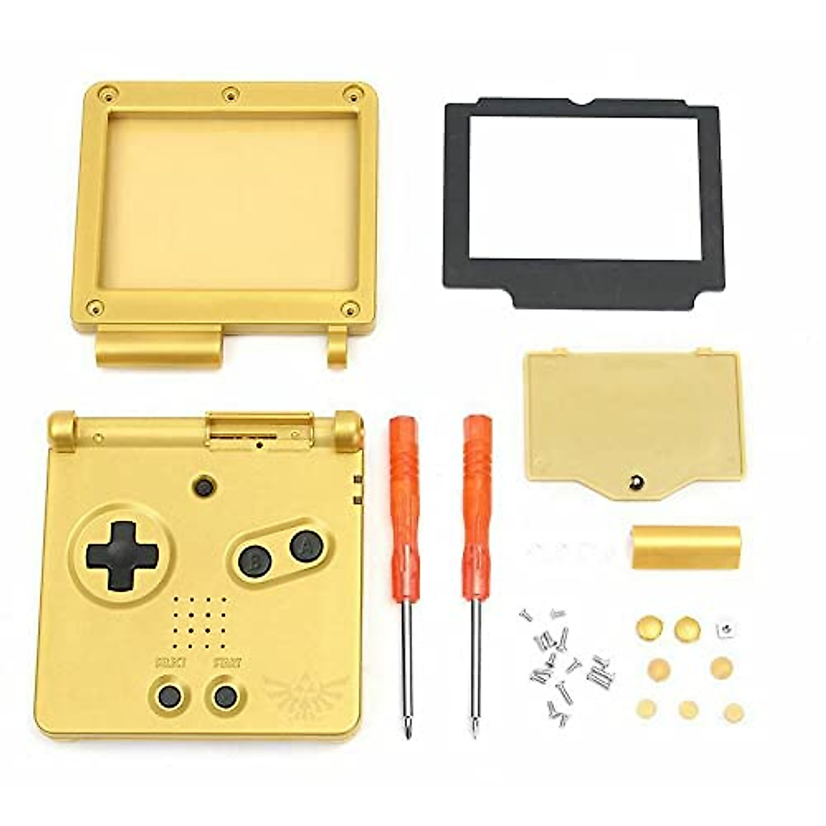 Housing Shell Screen Lens Limited Edition for Gameboy Advance SP GBA SP + Screen Lens (Gold) Replacement
