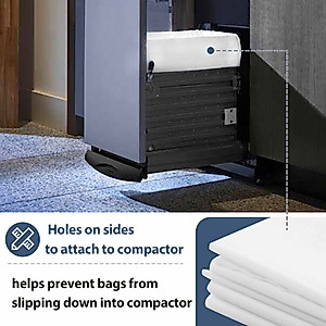 Upgraded 15-inch Heavy Duty Trash Compactor Bags, Compatible with Kenmore Compactor, Fits Kenmore and Other 15-inch Rectangular Drawer Compactors, pack of 60 Bags, White Plastic Trash Compactor Bags