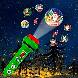 Aubatece Baby Lights Christmas Slide Projector and Lighting 2 in 1 Slide Projector Flashlight Kids Christmas Flashlight Projector Bedtime Toys Kids Fun Toys Neon Cloud Light (Green #2, One Size)