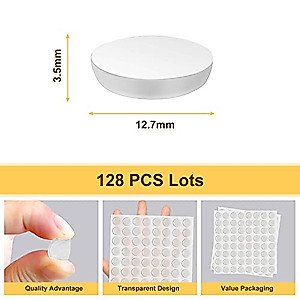 TIONTURE Cabinet Door Bumpers 128 Pcs Rubber Self Adhesive Pads for Drawers Noise Dampening Bumper Pads Glassware Picture Frames Small Furniture