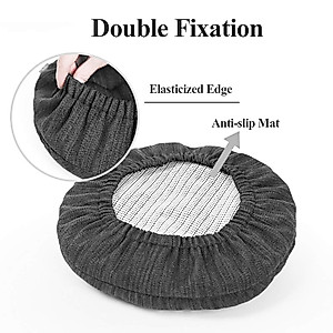 baibu Stool Covers Round, Super Soft Round Bar Stool Cushion Covers Seat Cushion - One Cushion Only（Gray-Black,12" (30 cm)