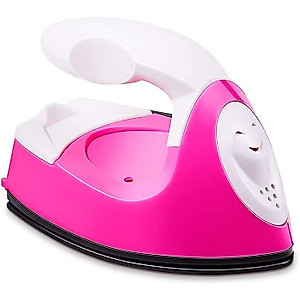 Mini Heat Press Machine, Mini Iron Heat Transfer Machine Portable with Charging Base Accessories for DIY Clothes, T Shirts, Shoes, Bag and Hats (Pink)